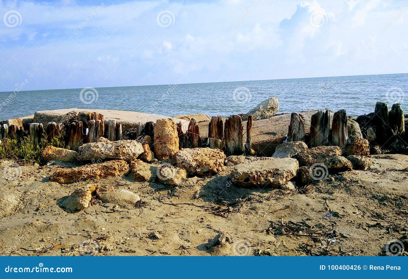 Seawall barrier stock photo. Image of ocean, seawall - 100400426