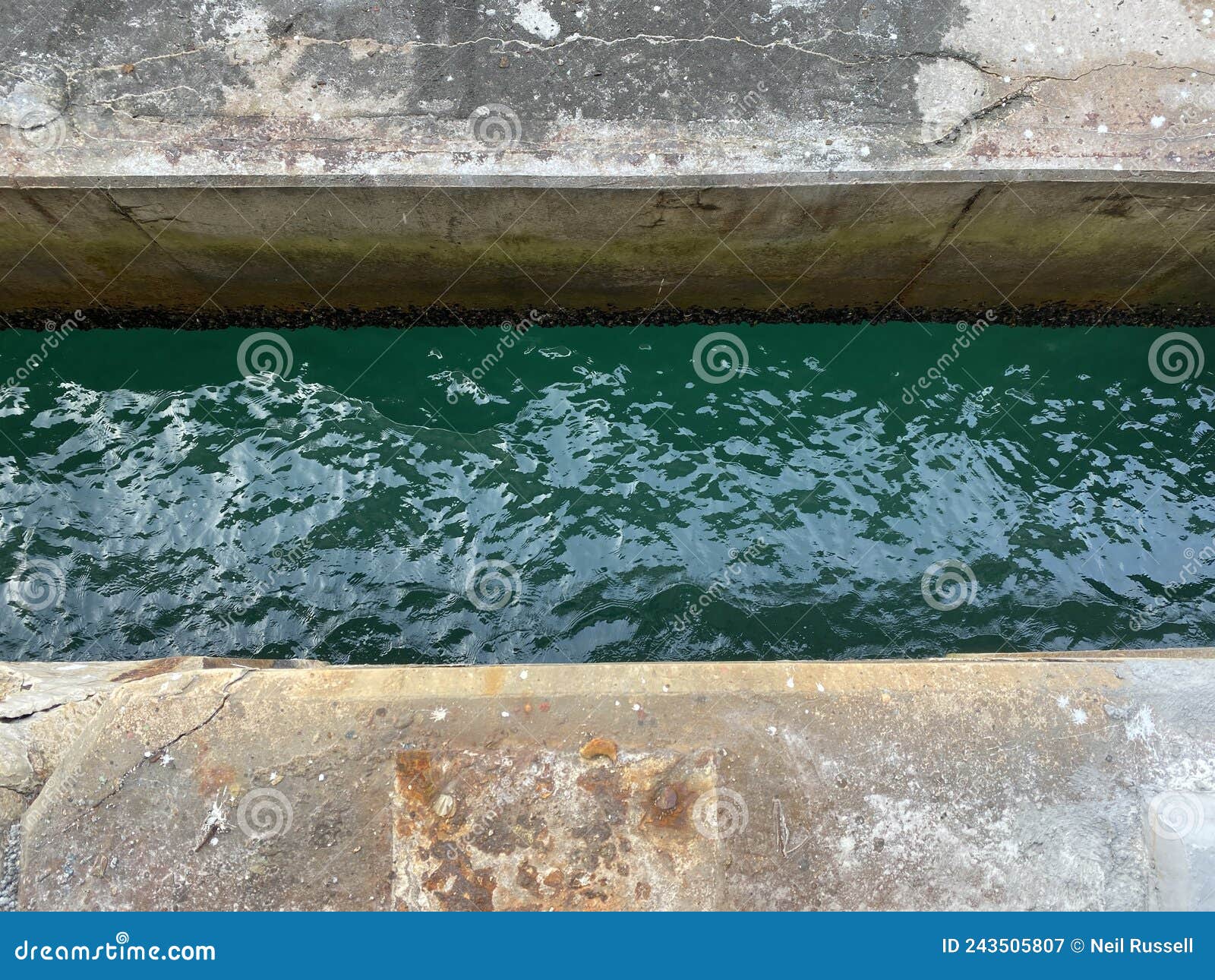 Seawater between Concrete Blocks Stock Image - Image of fine, textures ...