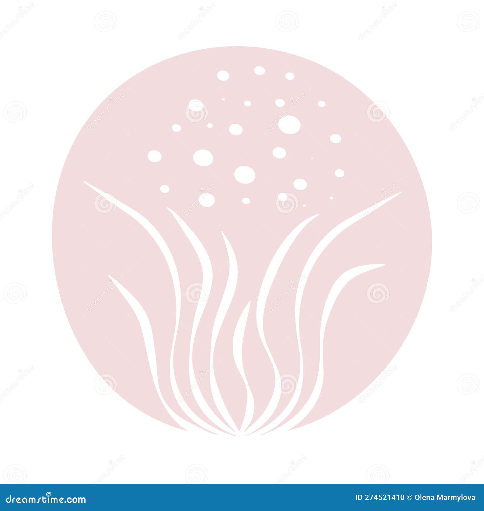 Seaweed, Light Beige Color and White Stock Vector - Illustration of ...