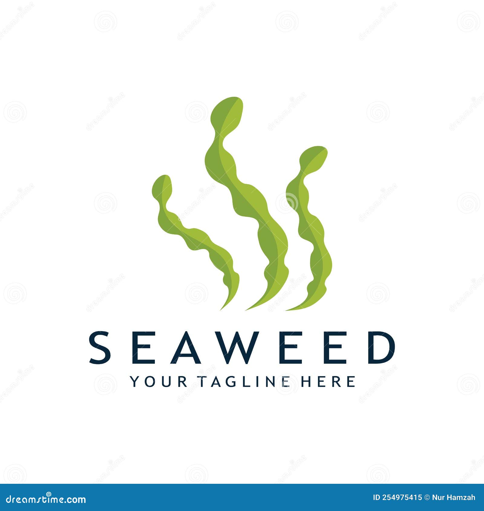 Seaweed Logo Design with Vector Illustration Template Stock Vector ...