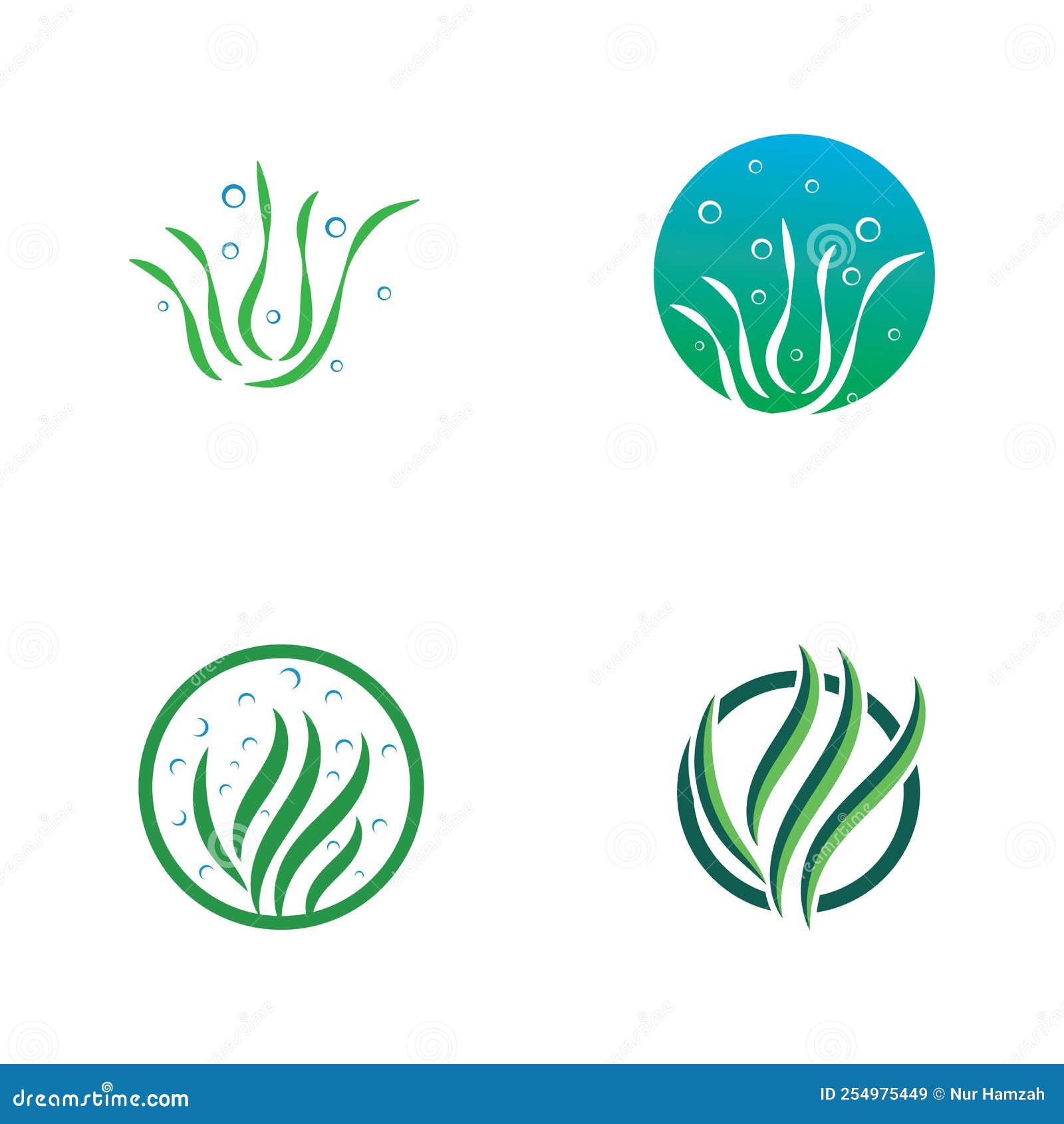 Seaweed Logo Design with Vector Illustration Template Stock Vector ...