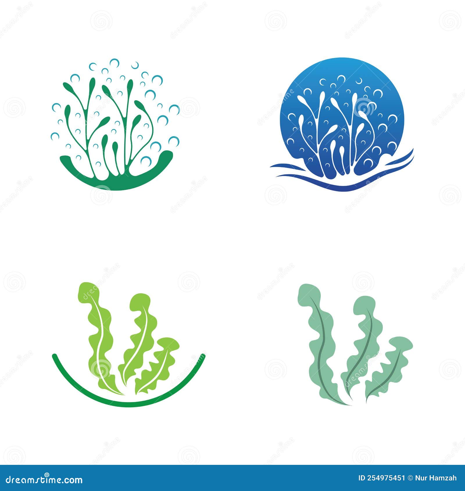 Seaweed Logo Design with Vector Illustration Template Stock Vector ...