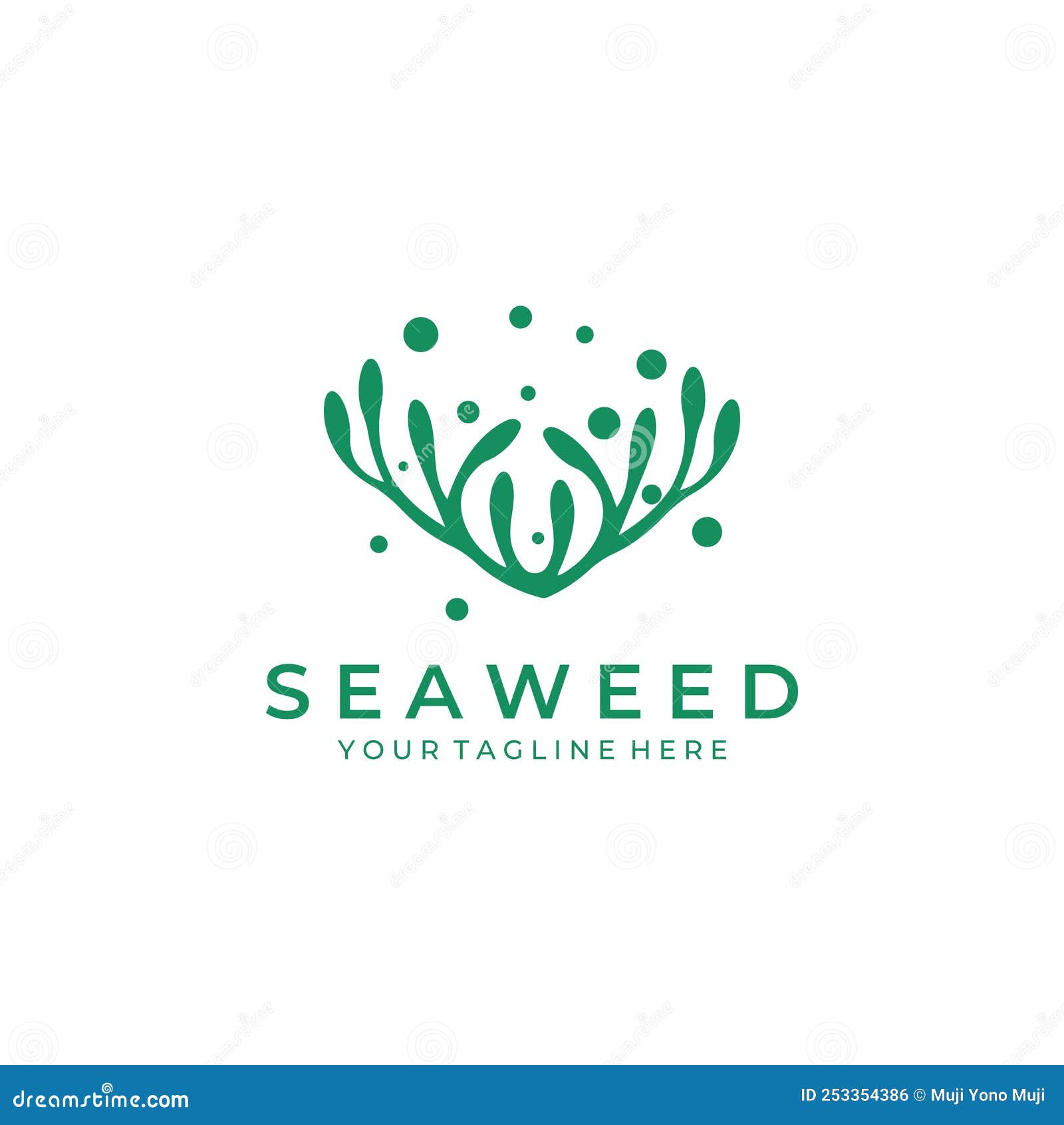 Seaweed Logo with Template Illustration Vector Design Stock Vector ...