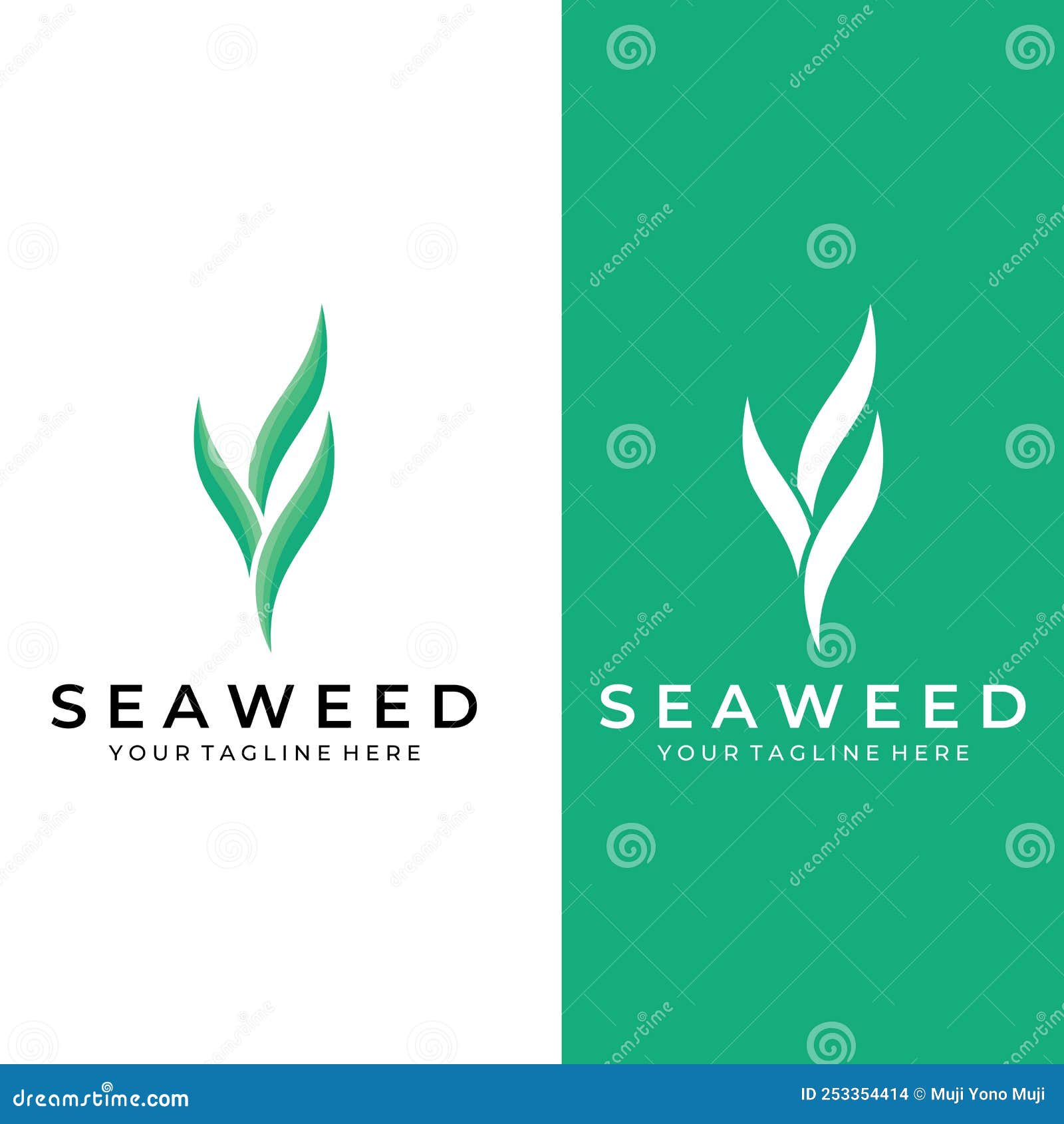 Seaweed Logo with Template Illustration Vector Design Stock Vector ...
