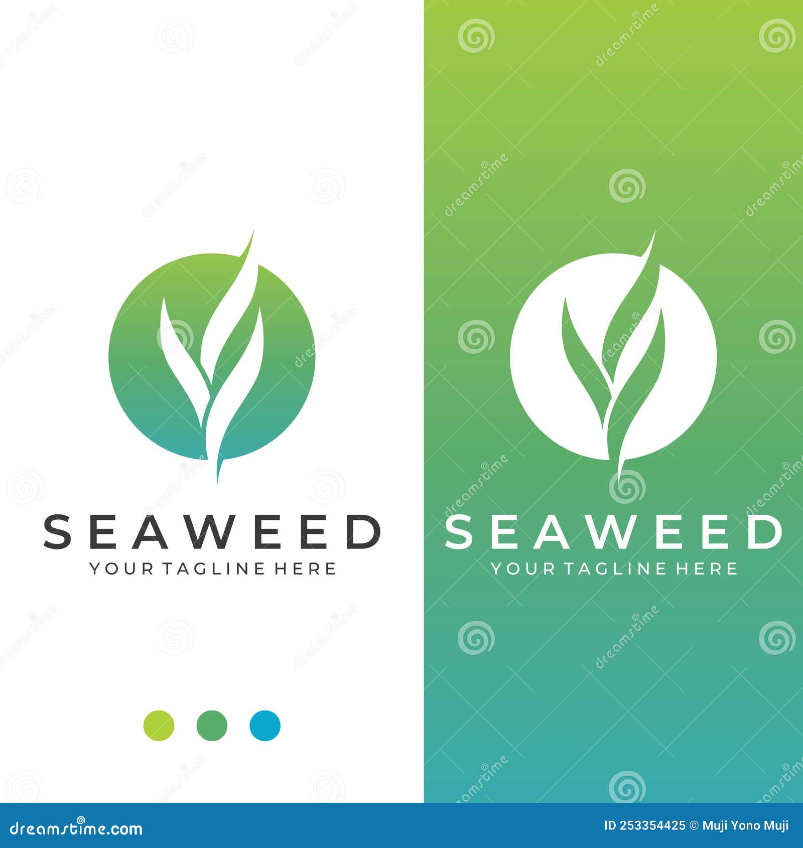 Seaweed Logo with Template Illustration Vector Design Stock Vector ...