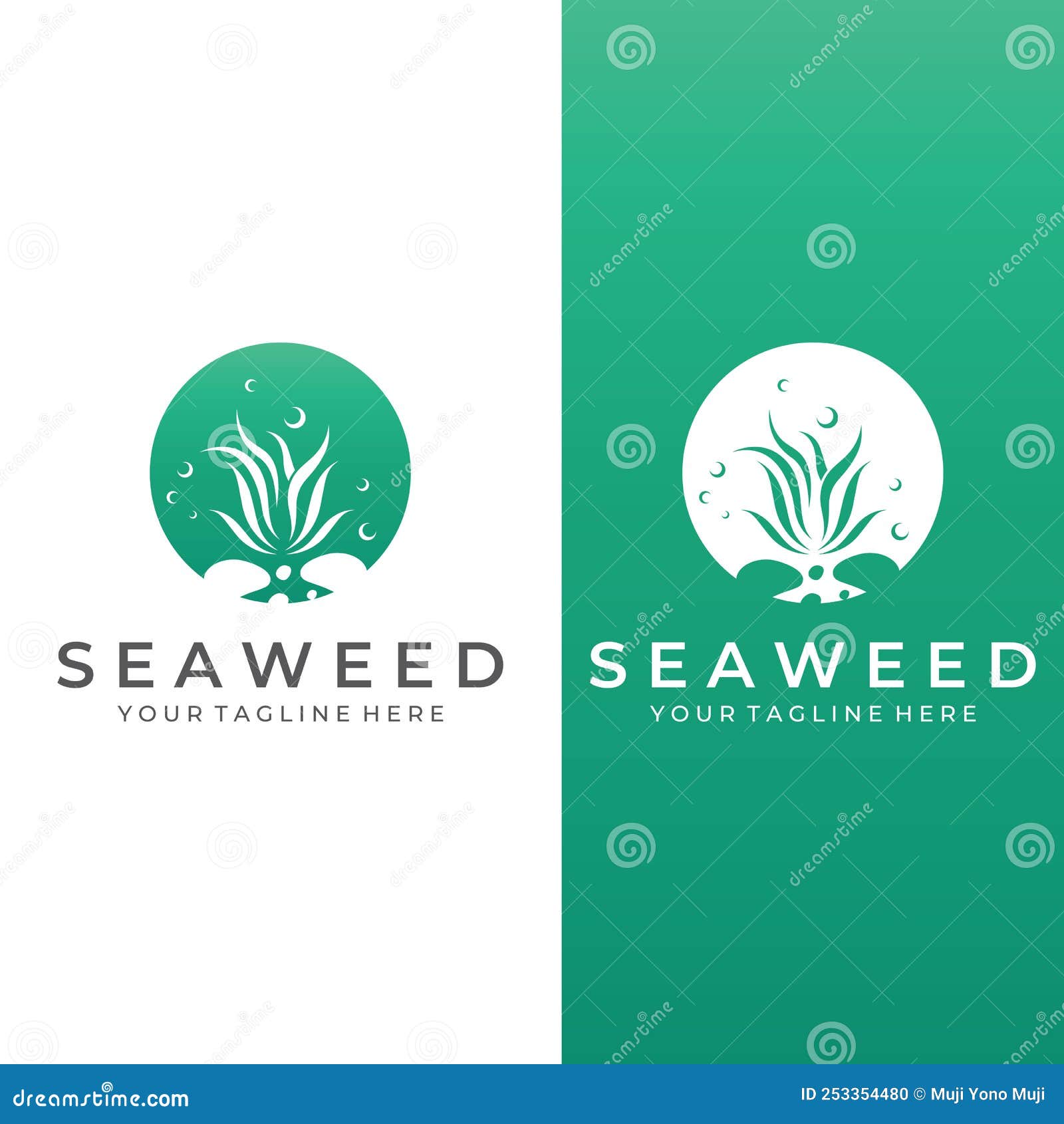 Seaweed Logo with Template Illustration Vector Design Stock Vector ...