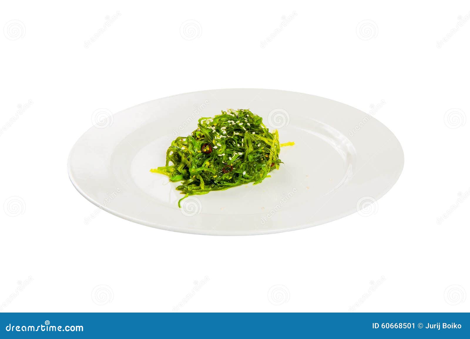 Seaweed Salad with the Dressing on the Plate Stock Image - Image of ...