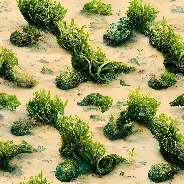 Seaweed Seaweed Seaweed Seamless Pattern Background Stock Vector ...