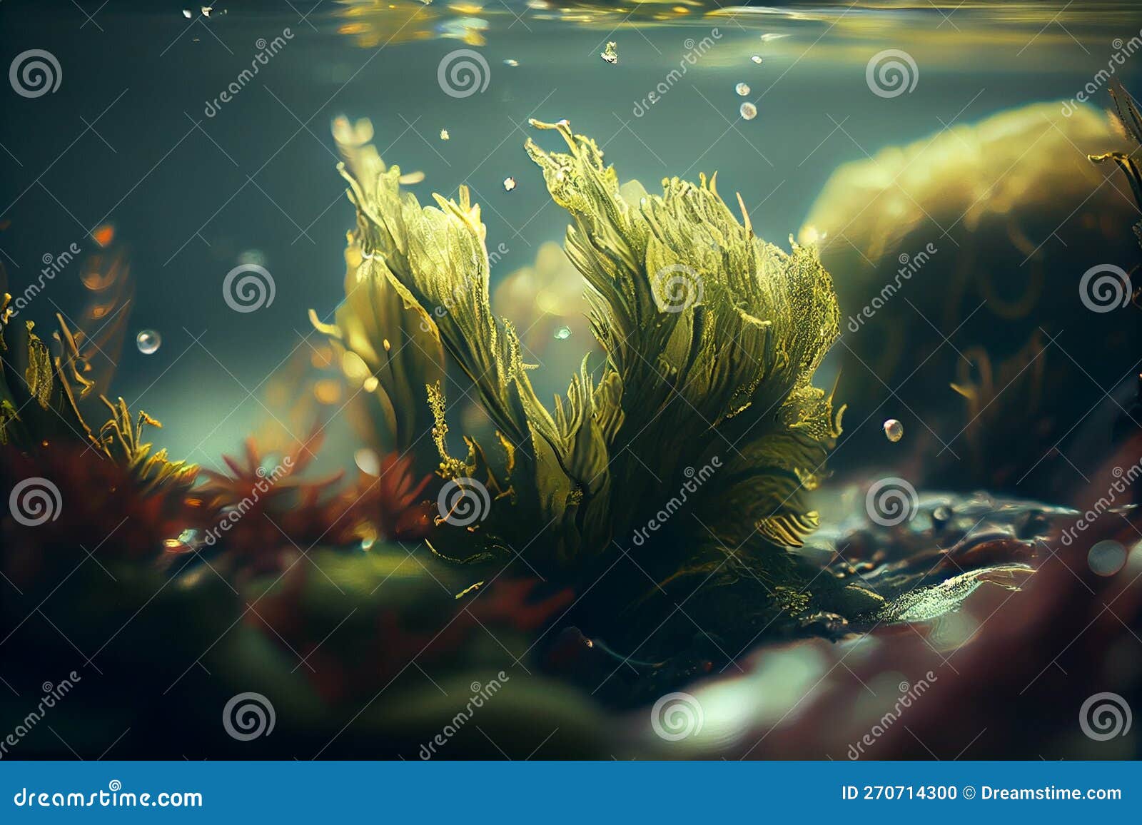 Seaweed in Shallow Ocean Water.,generative Ai Stock Illustration - Illustration of reflection ...