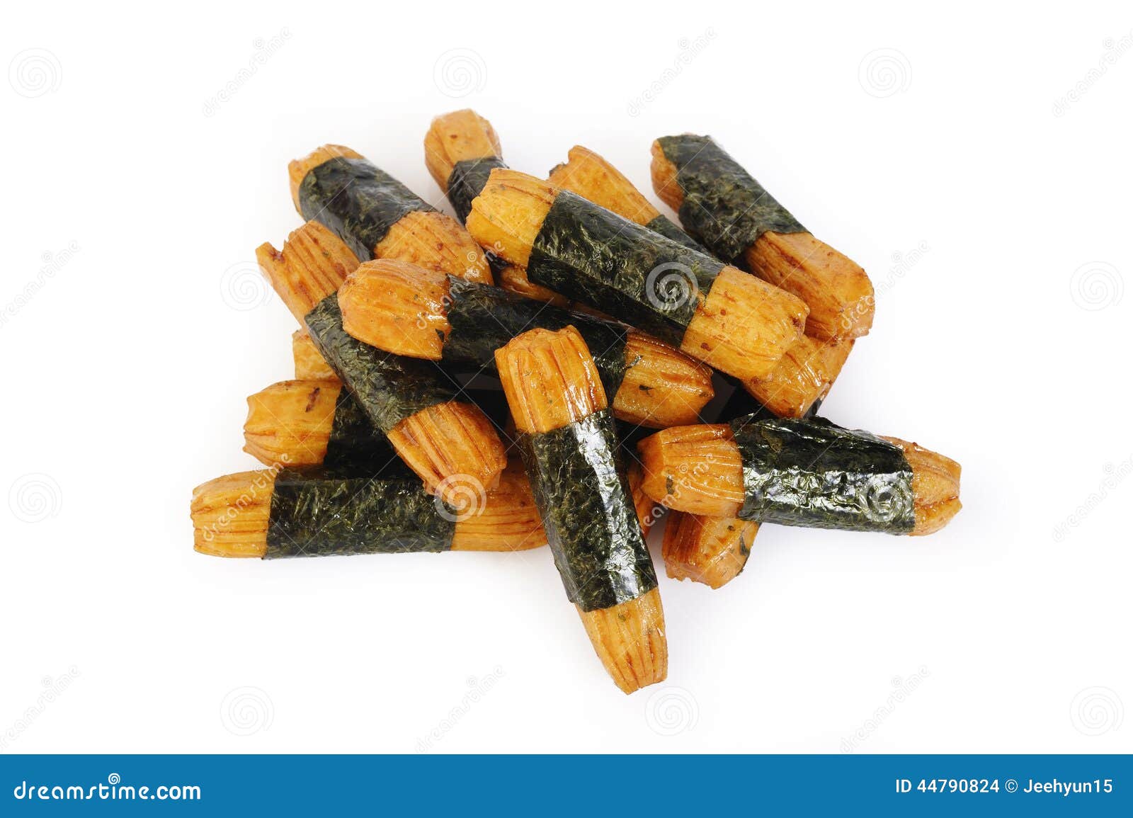 Seaweed Wrapped Rice Crackers on White Background Stock Photo - Image ...