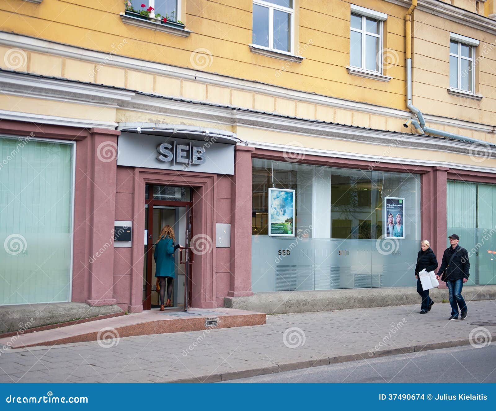 SEB Bank Branch in Vilnius, Lithuania Editorial Stock Image - Image of ...