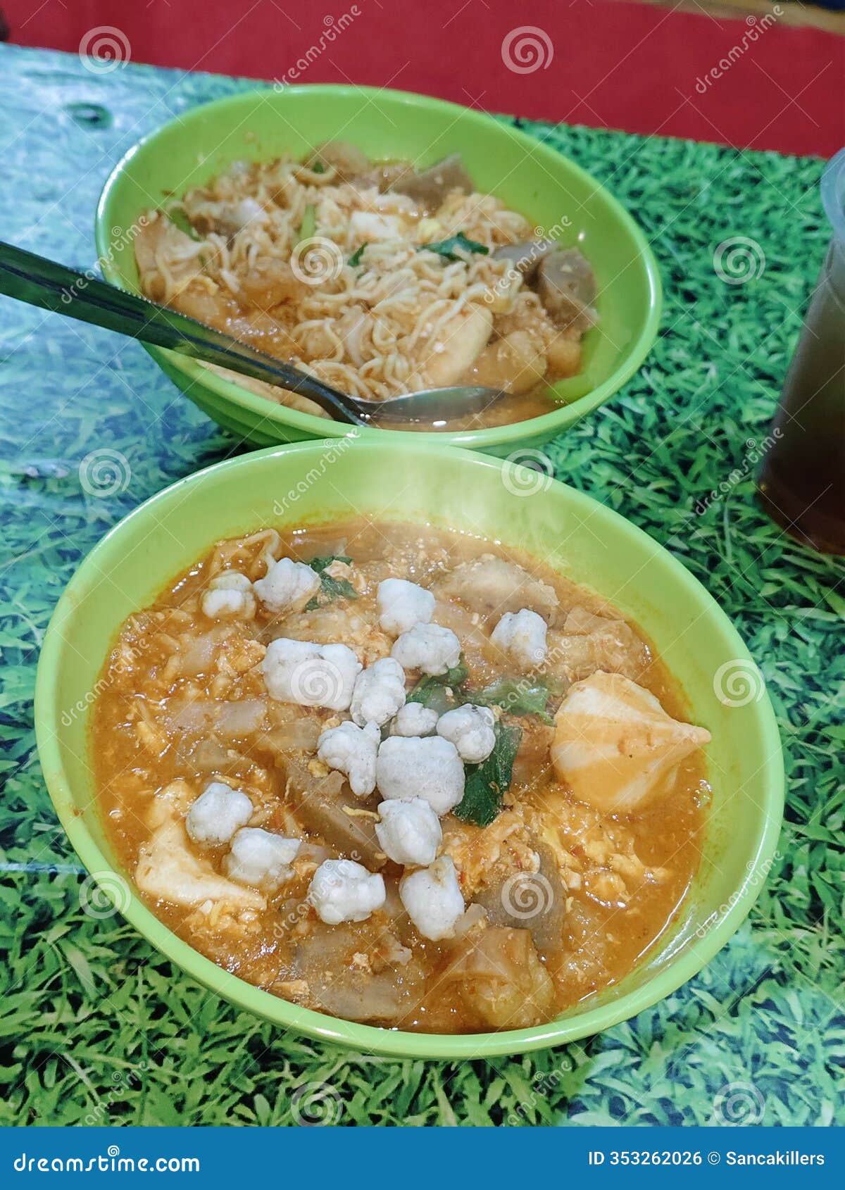 Seblak food in Indonesia stock photo. Image of meat - 353262026