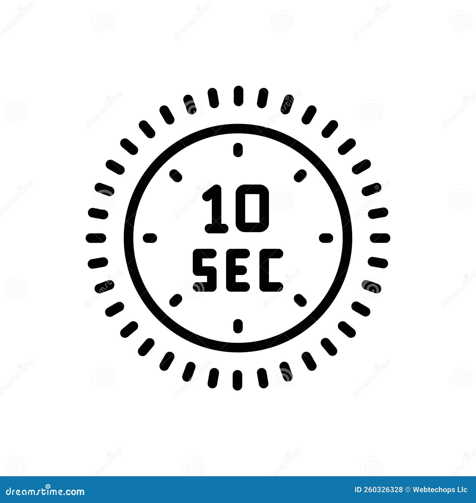 Black Line Icon for Sec, Circle and Clock Stock Vector - Illustration ...