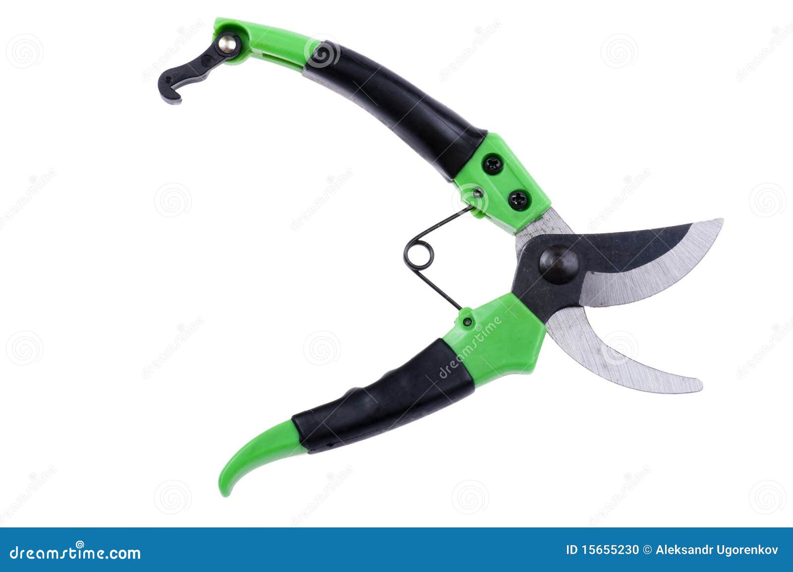 Secateur on White Background Stock Photo - Image of metal, green: 15655230