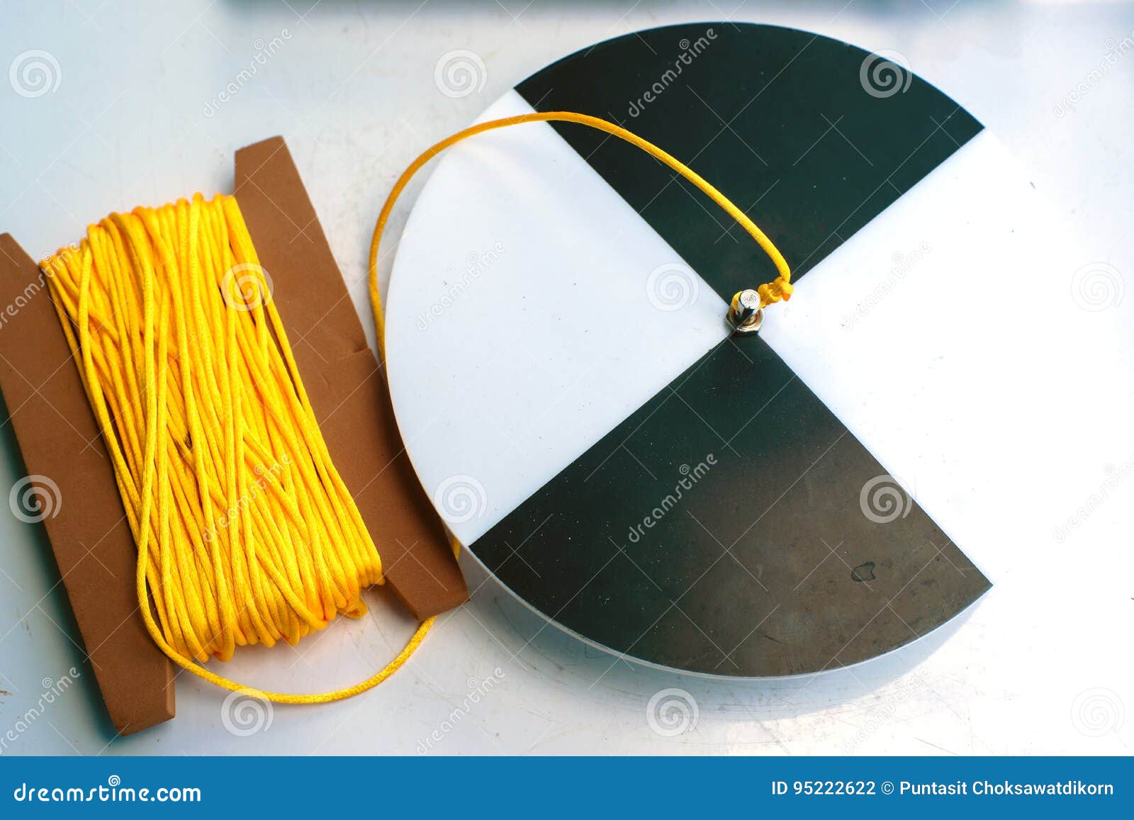 Secchi Disk with Rope on a White Table Stock Photo - Image of limnology ...