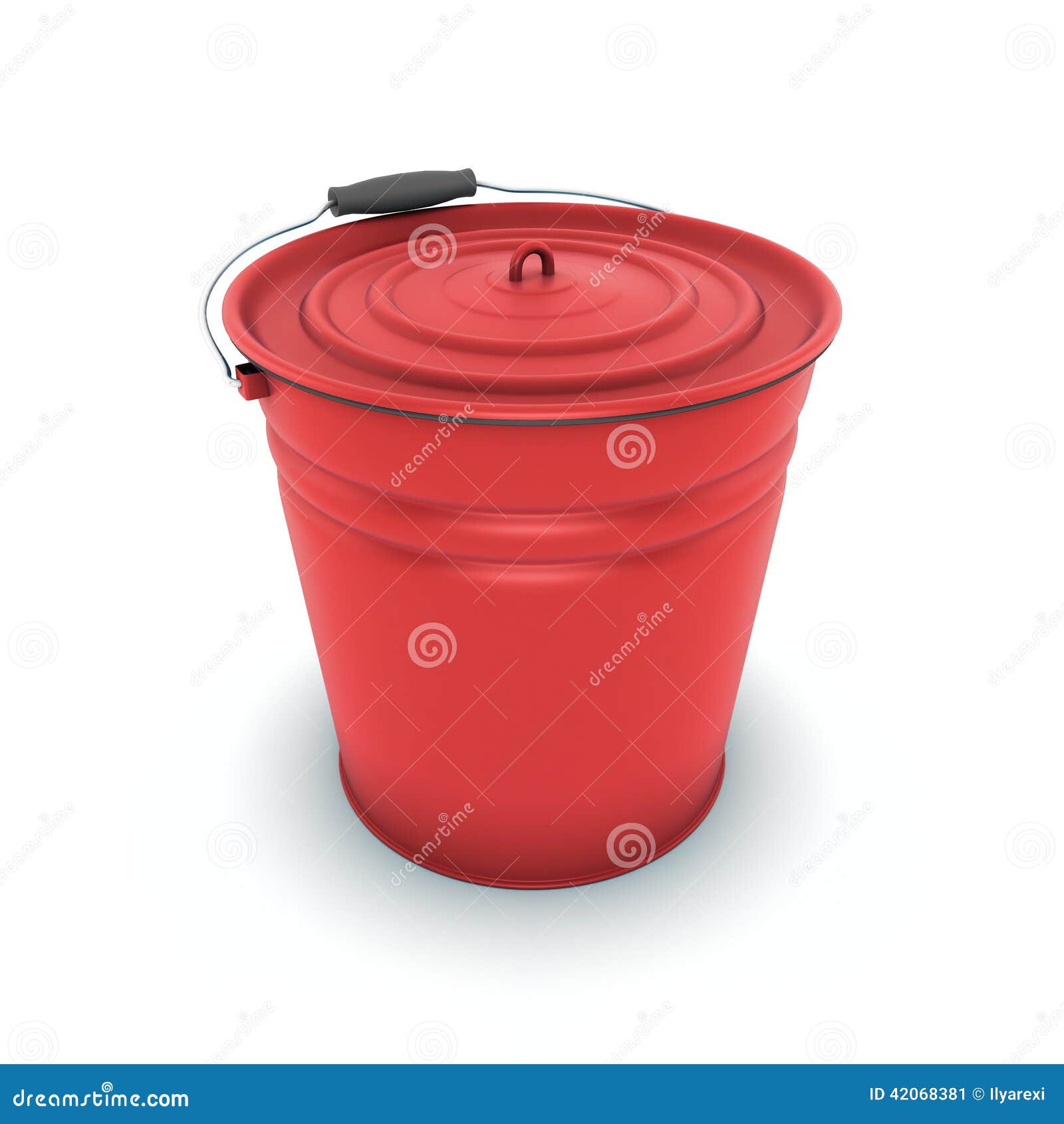 Secchio rosso del metallo illustrazione di stock. Illustrazione di ...