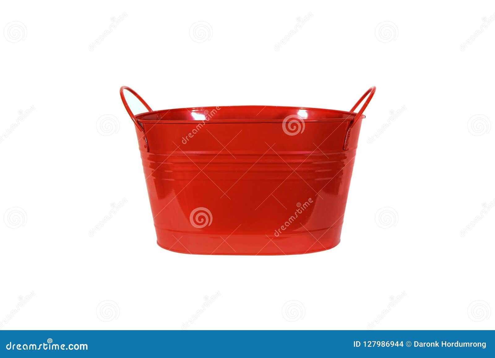 Secchio Rosso Della Latta Su Bianco Isolato Fotografia Stock - Immagine ...