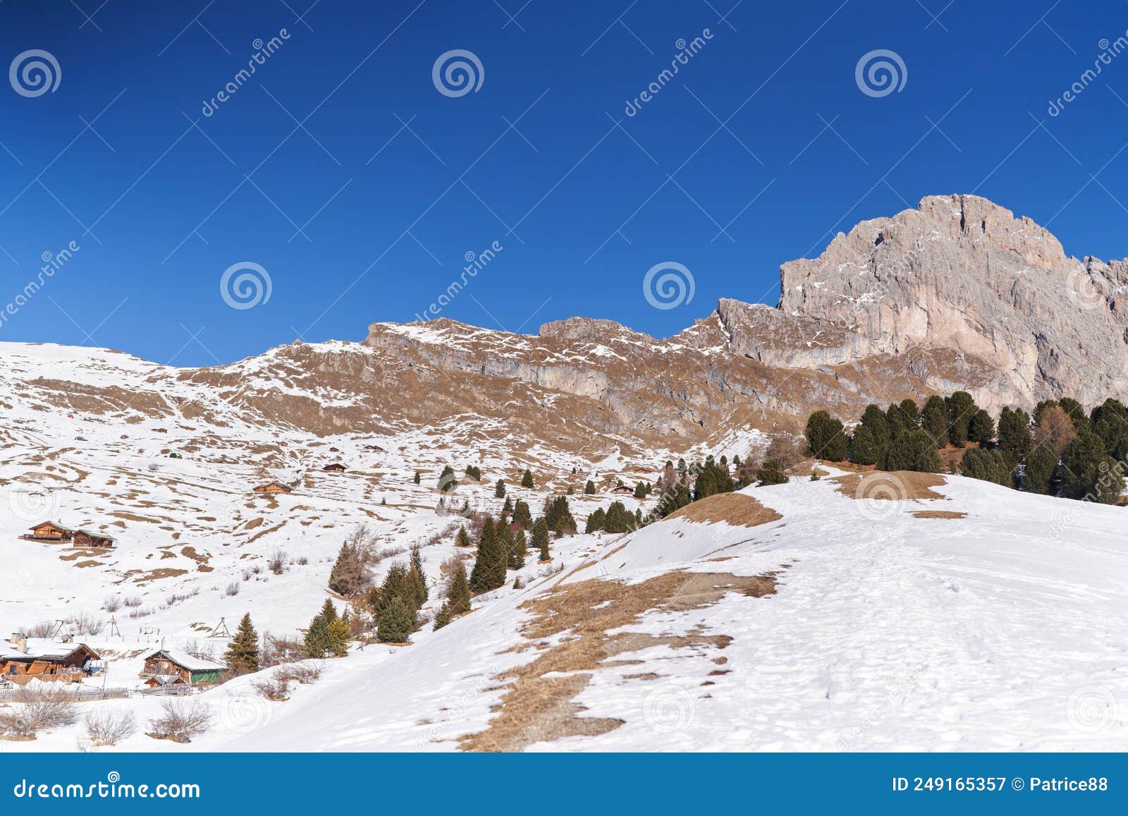 Seceda Mountain Covered in Snow. Beautiful Winter Landscape in the Alps ...