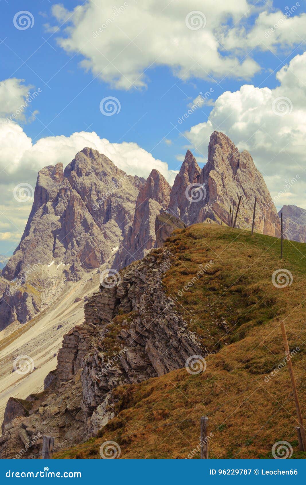 Seceda Mountain in the Dolomites Stock Image - Image of trekking ...