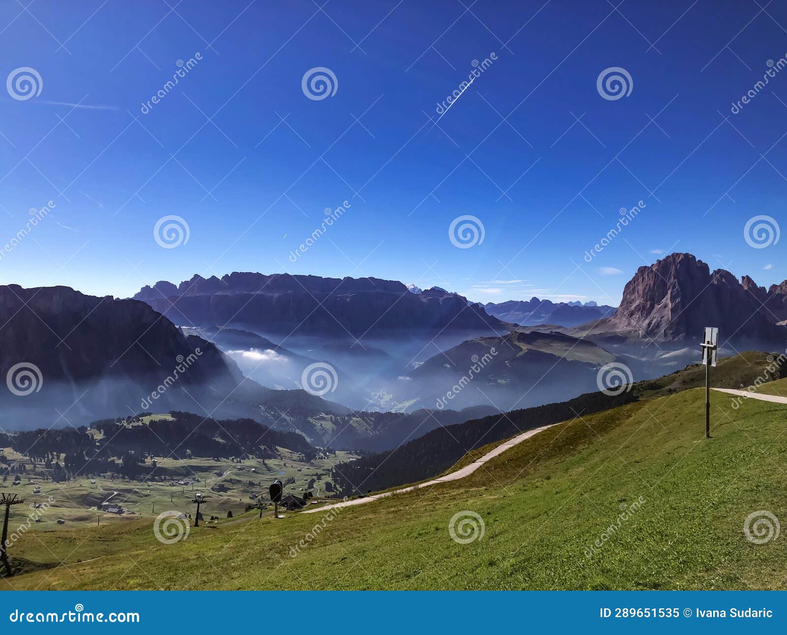 Seceda Peak Italy Mountain Dolomiti Stock Image - Image of clouds ...