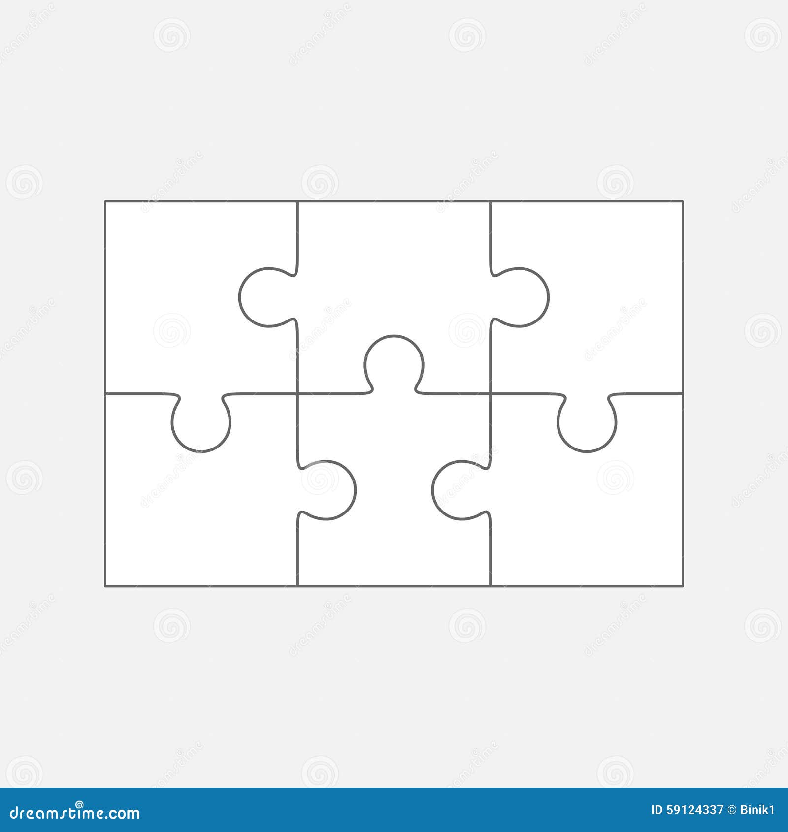 Sechs Puzzleteile, Leere Stücke 2x3 Stock Abbildung - Illustration von ...