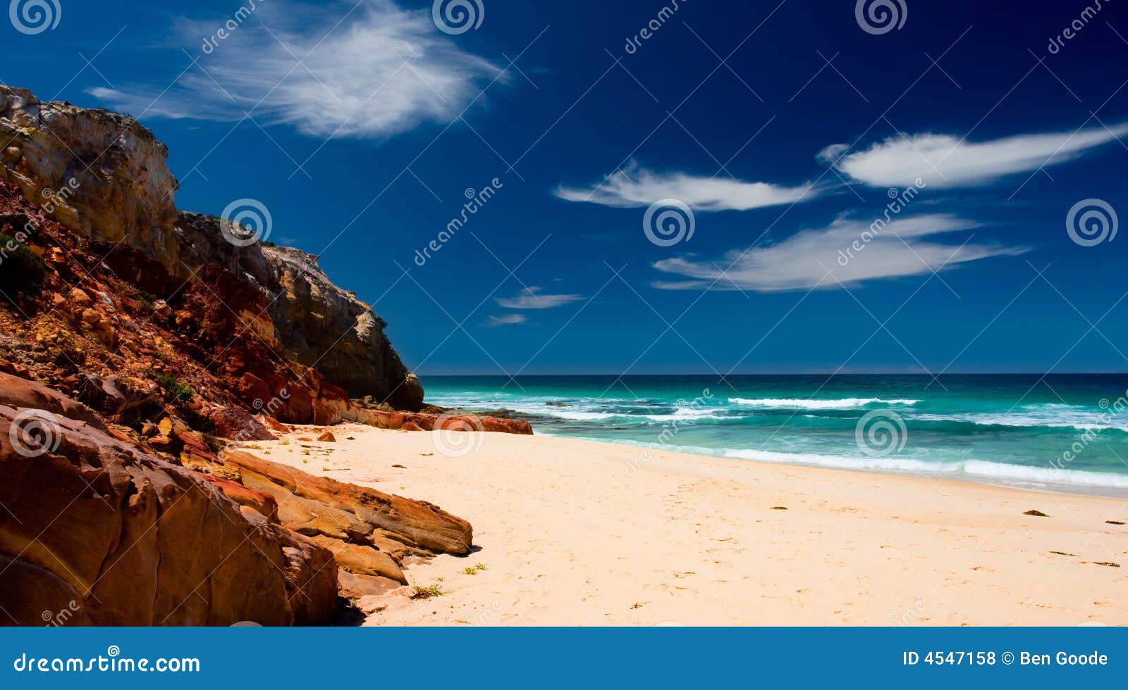 Secluded Beach stock photo. Image of cove, rocks, clouds - 4547158