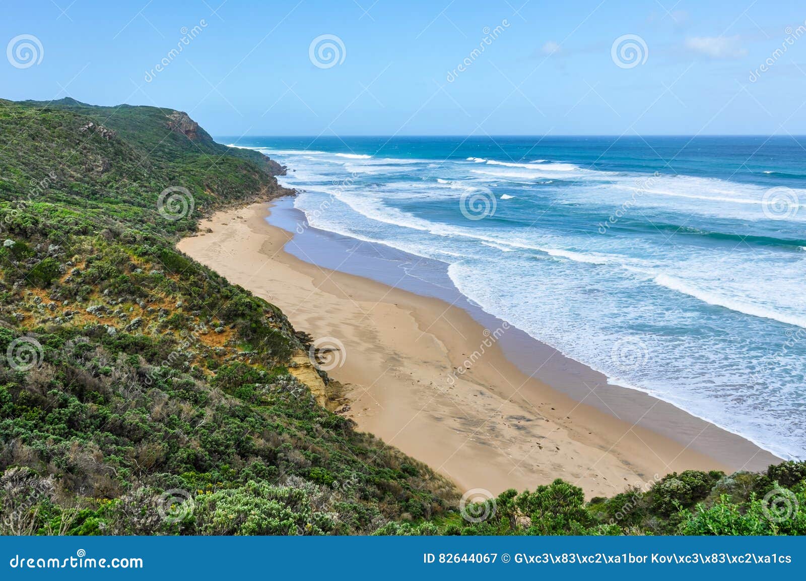 Secluded Beach on the Great Ocean Road, Australia Stock Image - Image ...