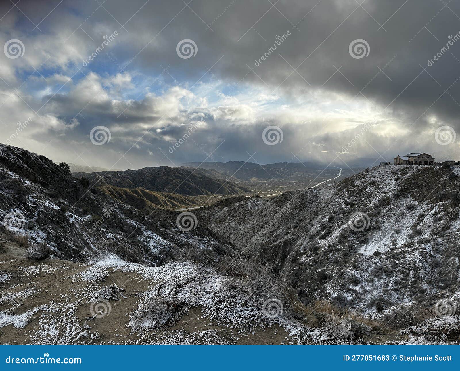 Secluded House on Hill Overlooking the Valley Stock Image - Image of ...