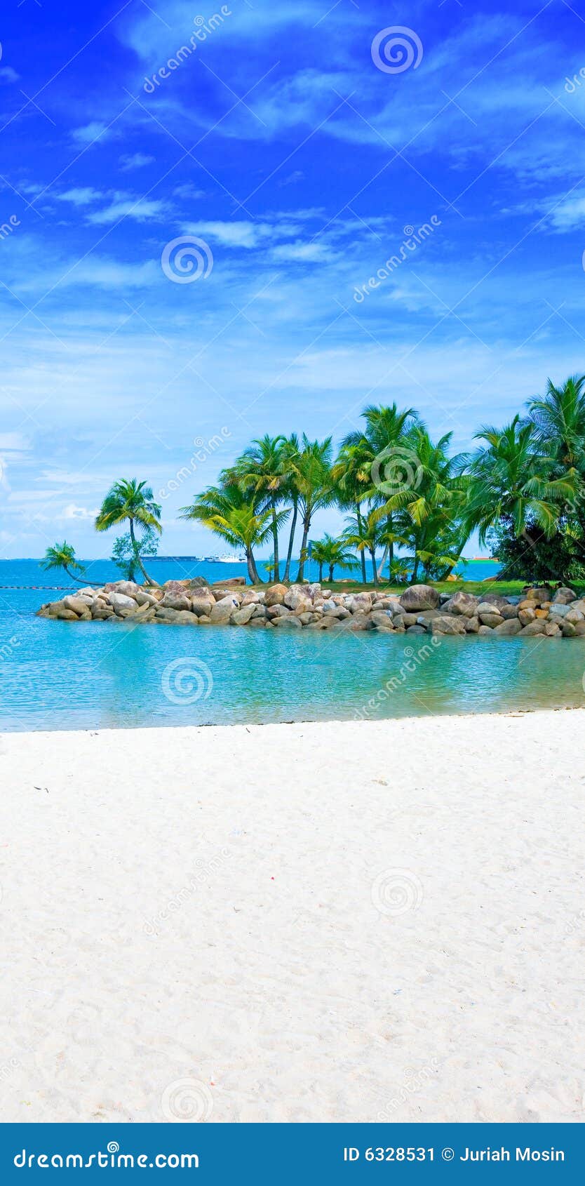Secluded Lagoon with Clear Blue Sky Stock Image - Image of beach, ocean ...