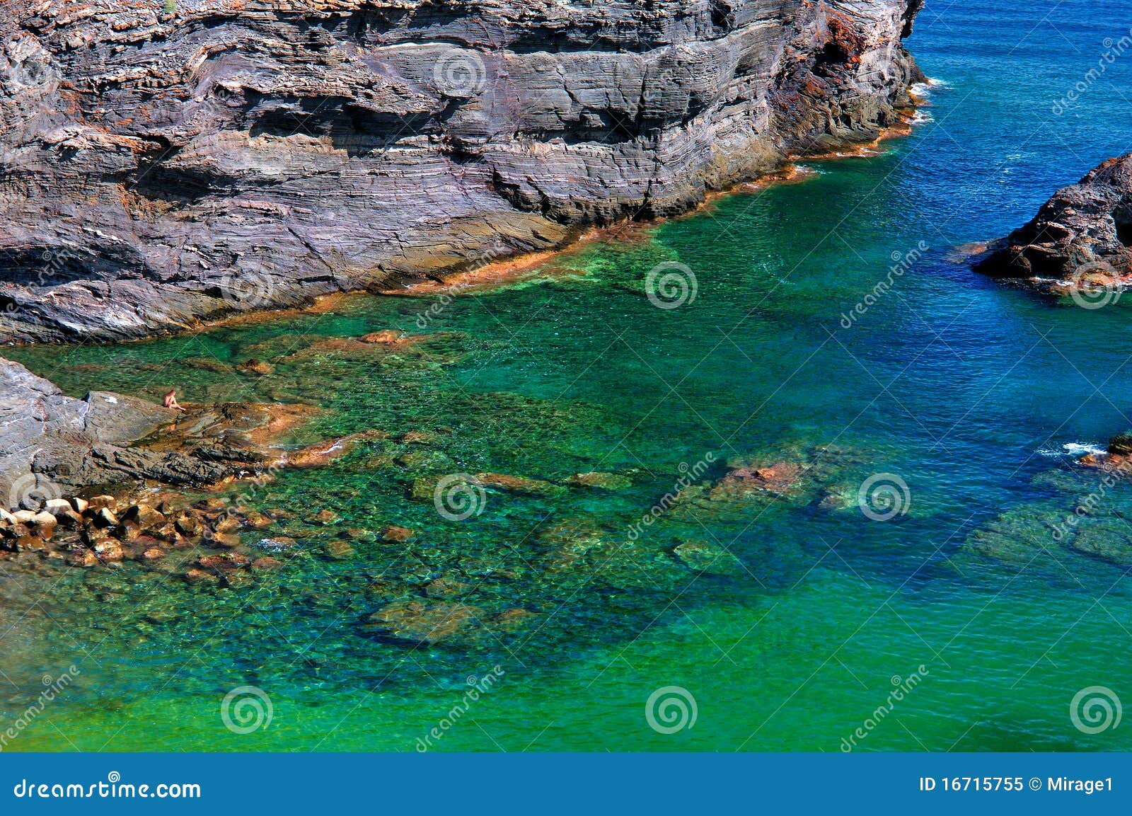 Secluded Mediterranean Inlet Stock Image - Image of inlet, rock: 16715755