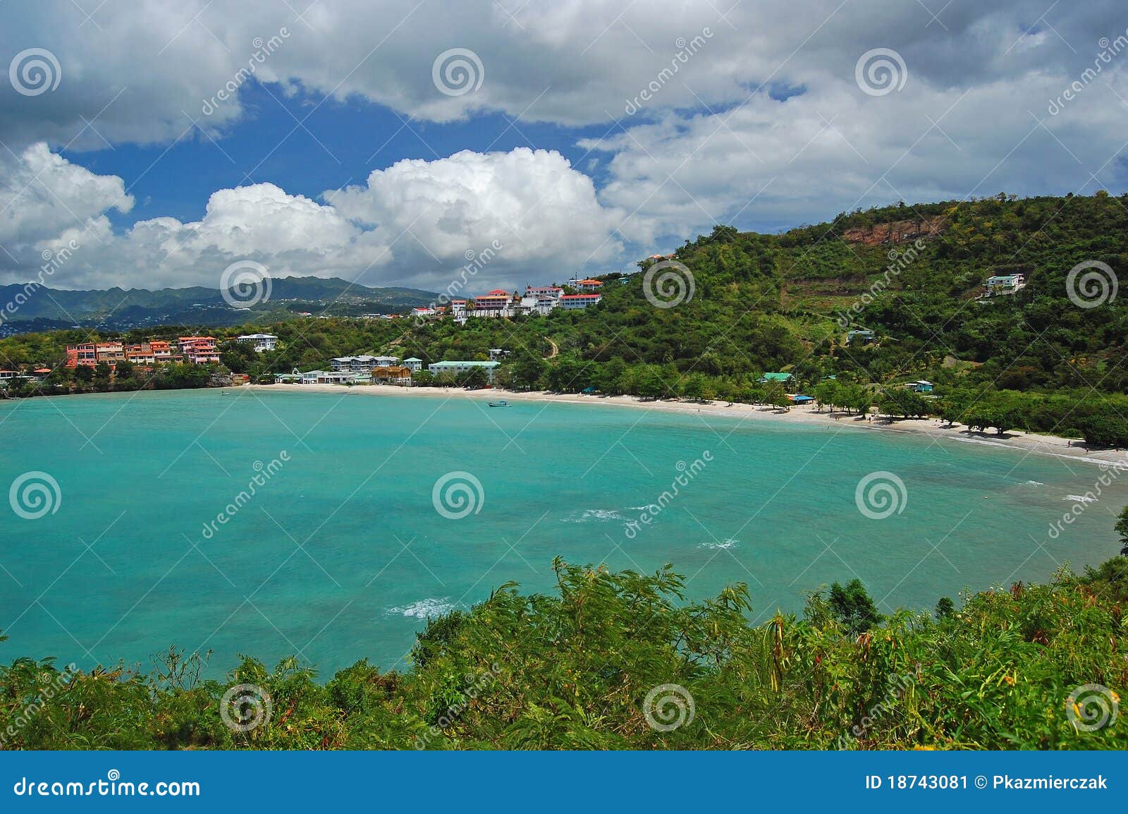 Secluded Tropical Beach on Grenada Stock Image - Image of climate ...