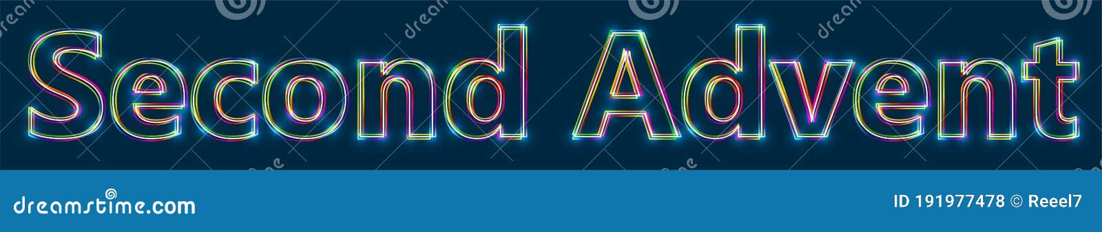Second Advent - Colorful Multi-layered Outline Text with Glowing Light ...