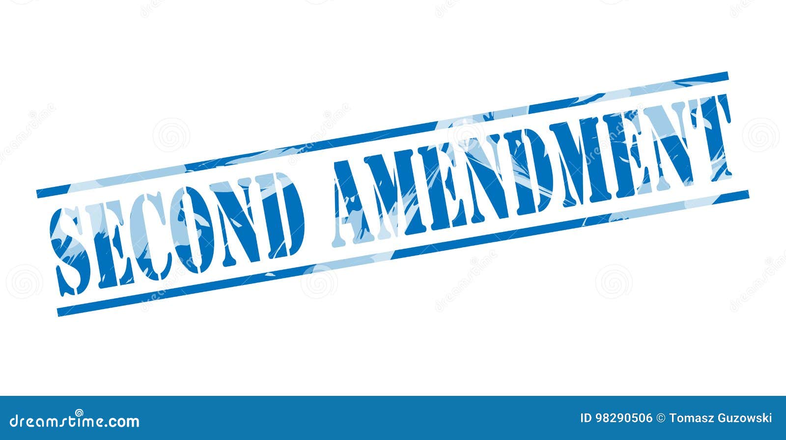 Second Amendment Blue Stamp Stock Illustration - Illustration of white ...