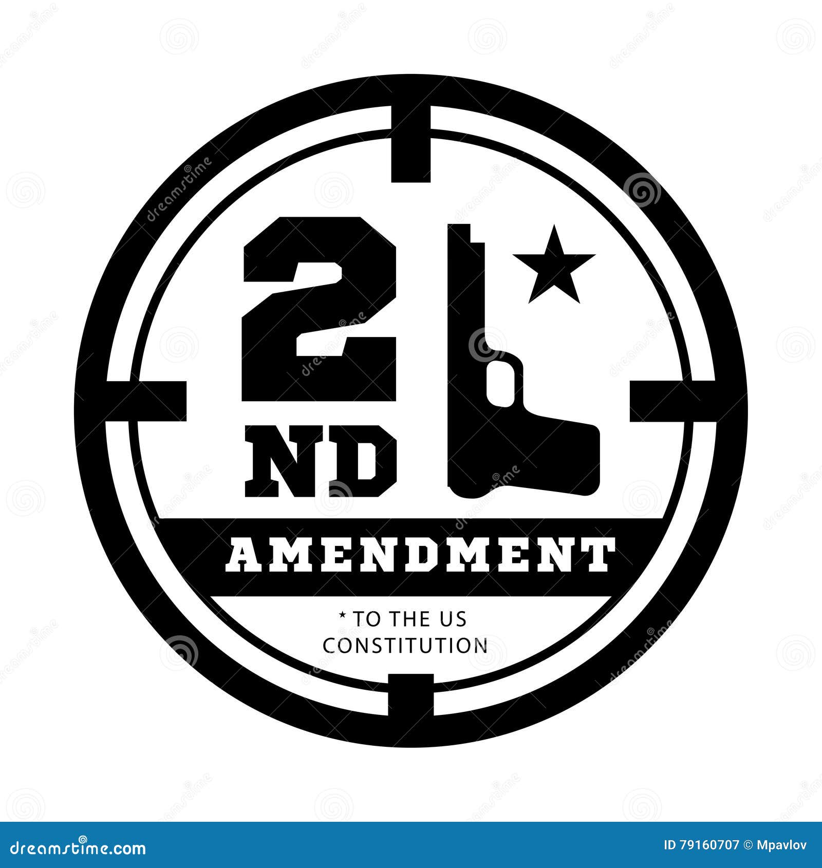 Second Amendment To the US Constitution Stock Vector - Illustration of ...