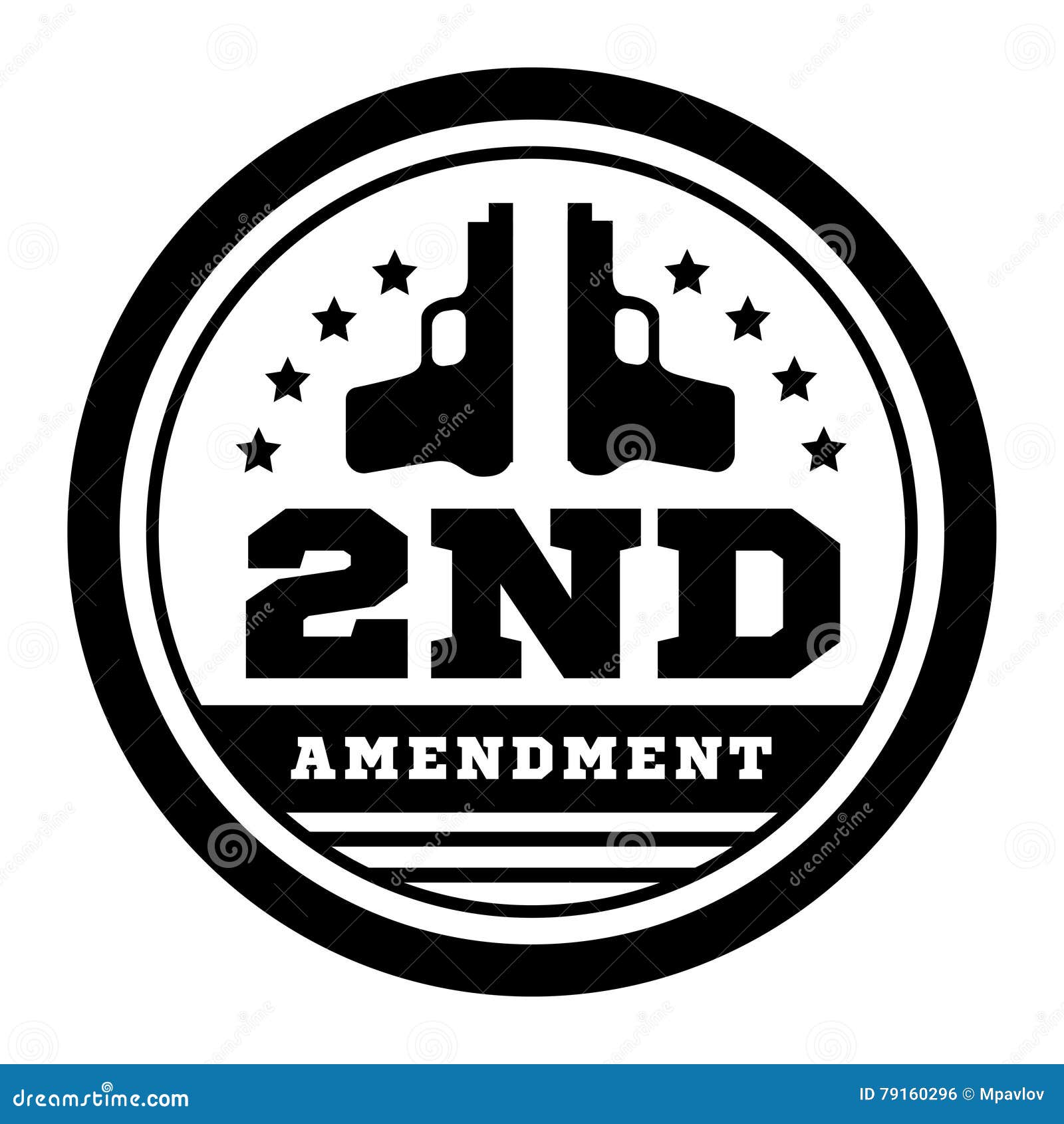 2Nd Amendment The American Original Constitution Cartoon Vector ...