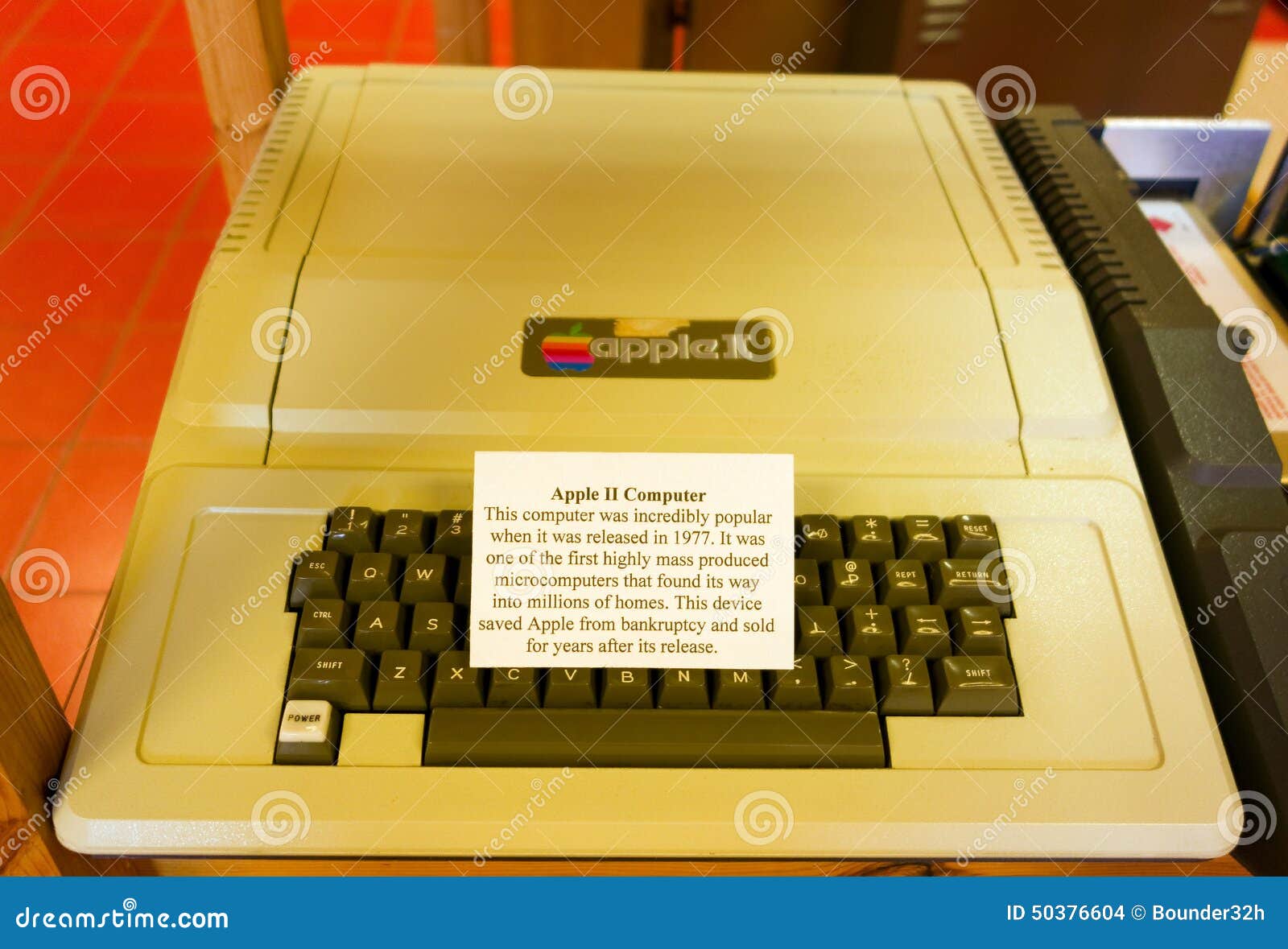 Antique Computer Monitor And Textbook On White Background Stock ...