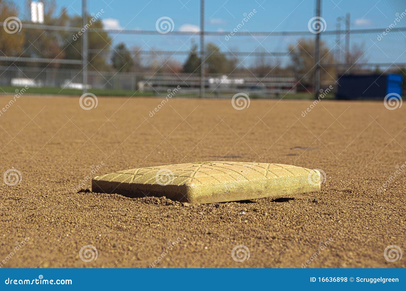Second Base stock photo. Image of empty, dirt, green - 16636898