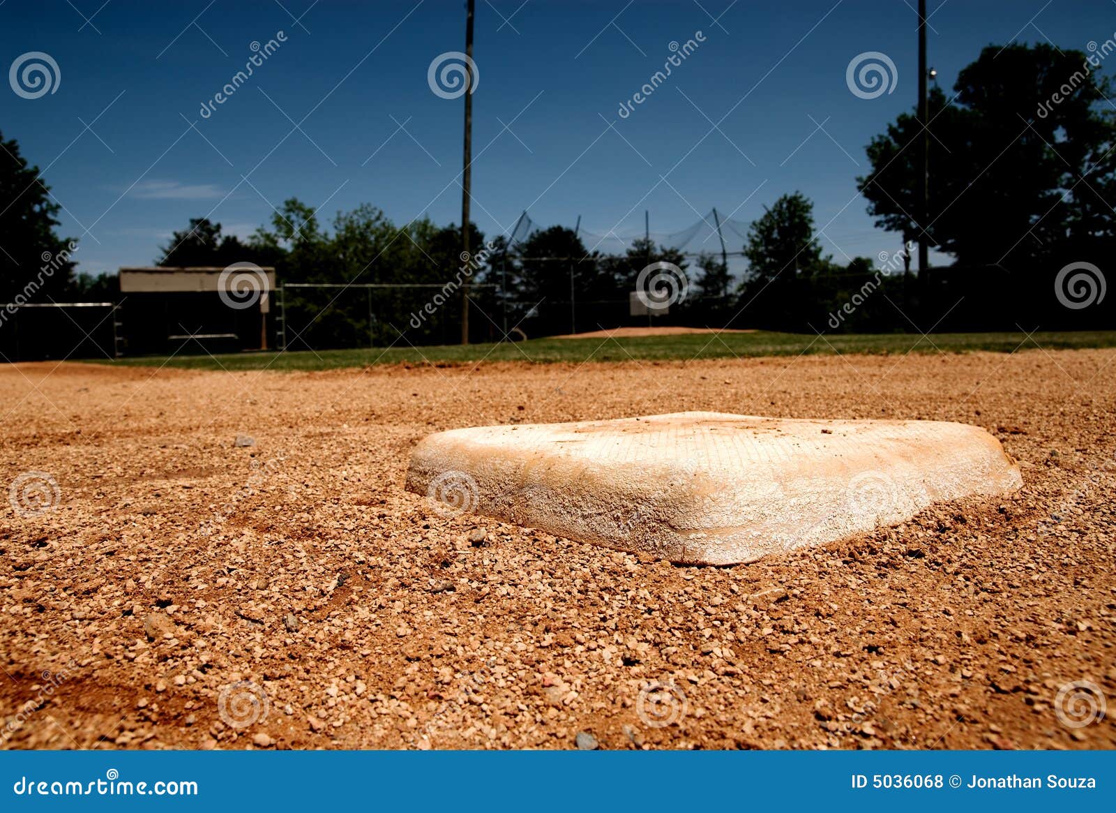 Second Base Bag on Baseball Field Stock Photo - Image of field, leagues ...