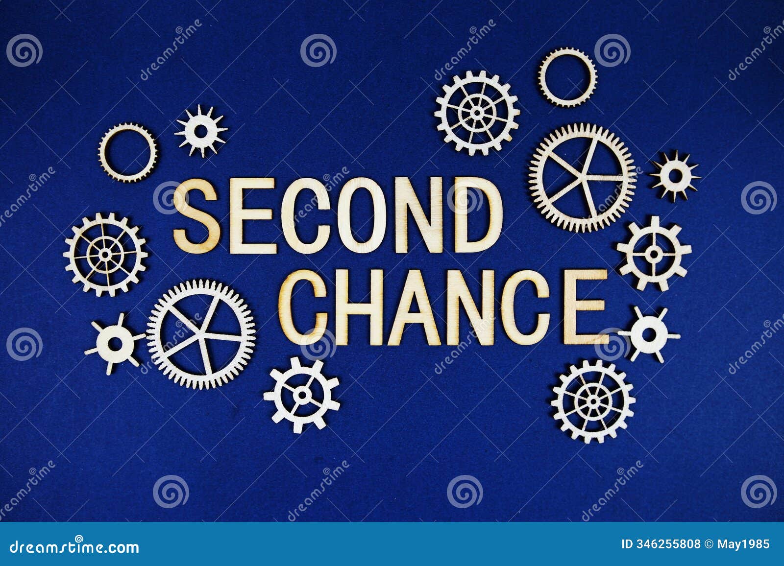 Second Chance Alphabet Letters with Gears Element on Navy Blue ...