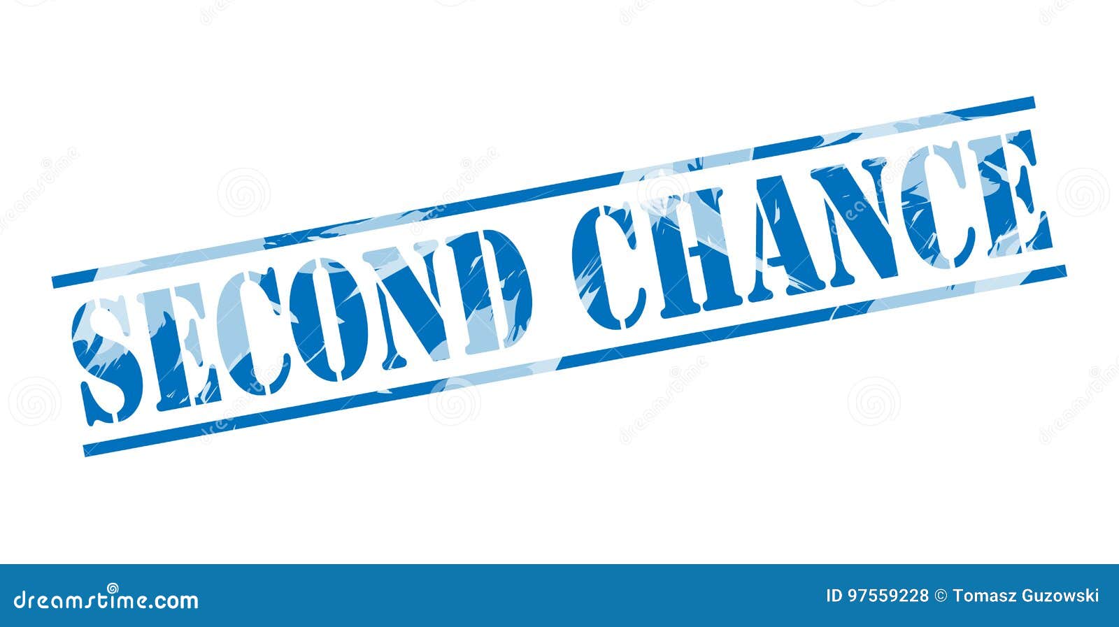 Second chance blue stamp stock illustration. Illustration of grunge ...