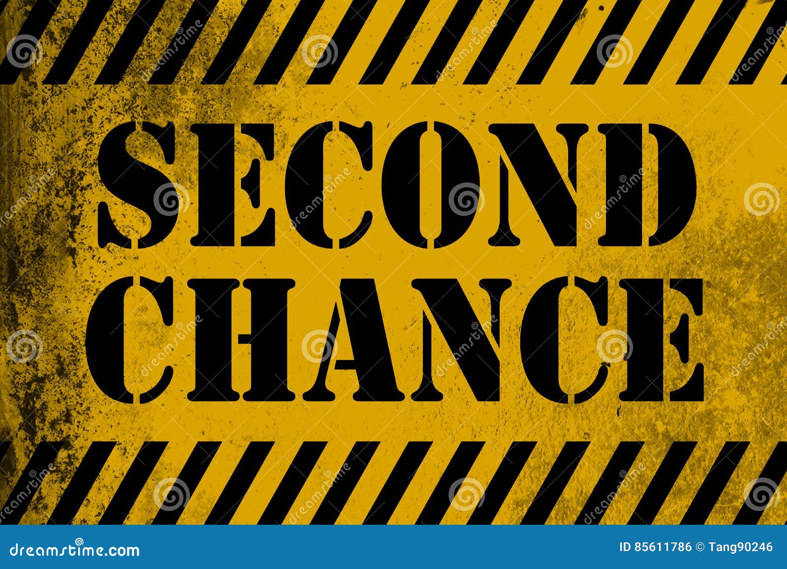 Second Chance Sign Yellow with Stripes Stock Illustration ...