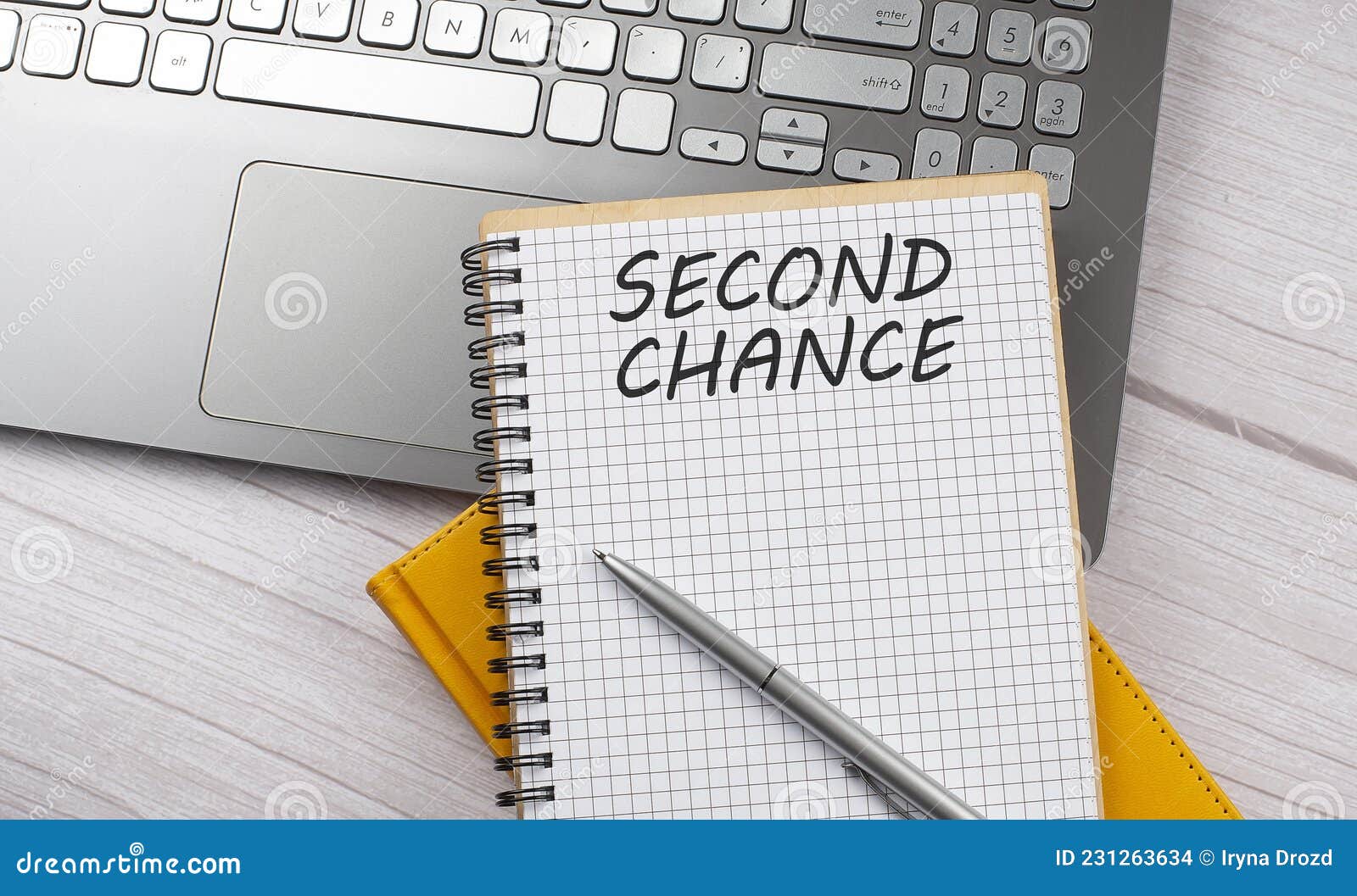 SECOND CHANCE Text Written on a Notebook on the Laptop Stock Photo ...