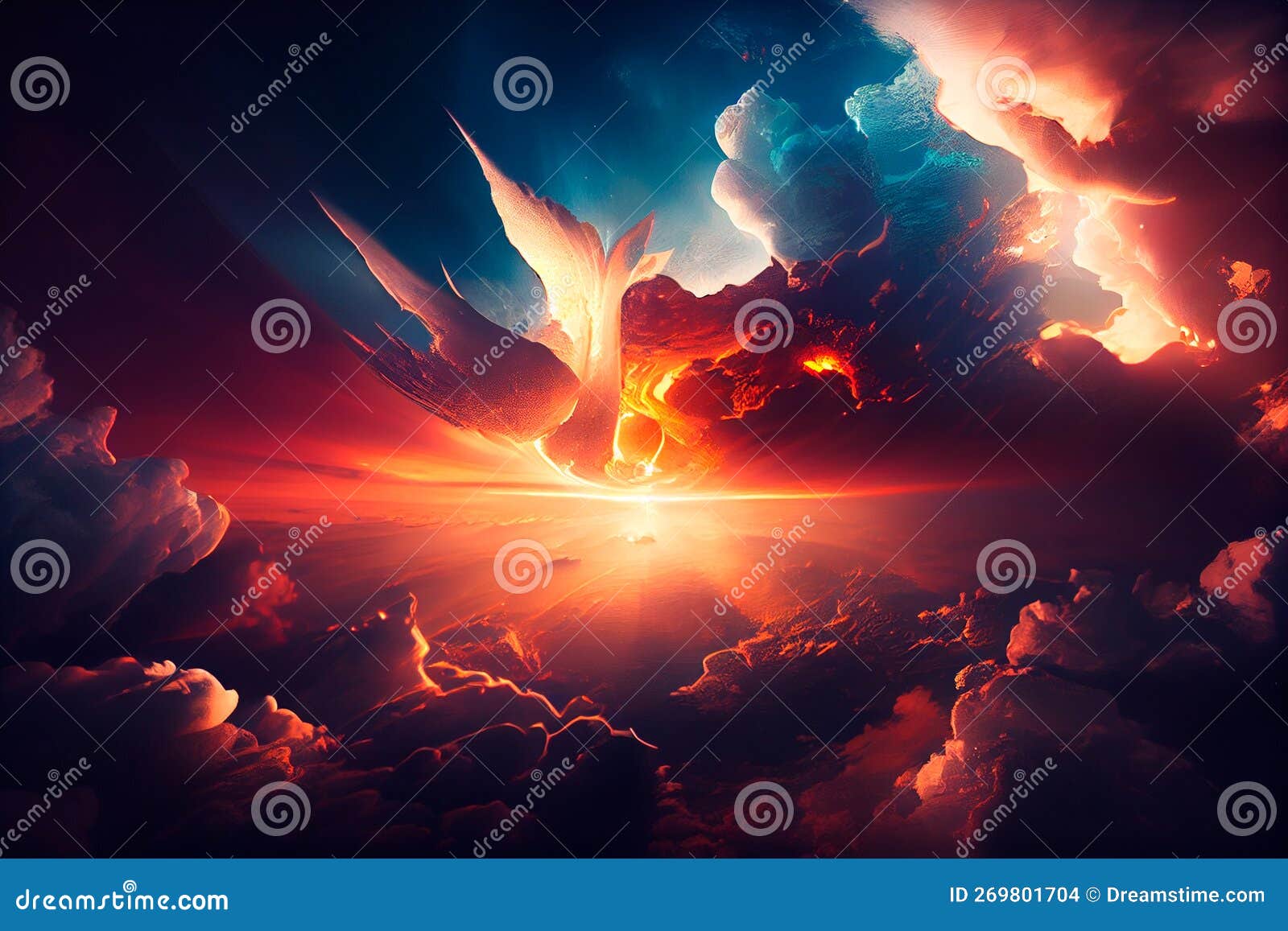 Second Coming of Jesus in the Clouds. Generative AI Stock Illustration ...