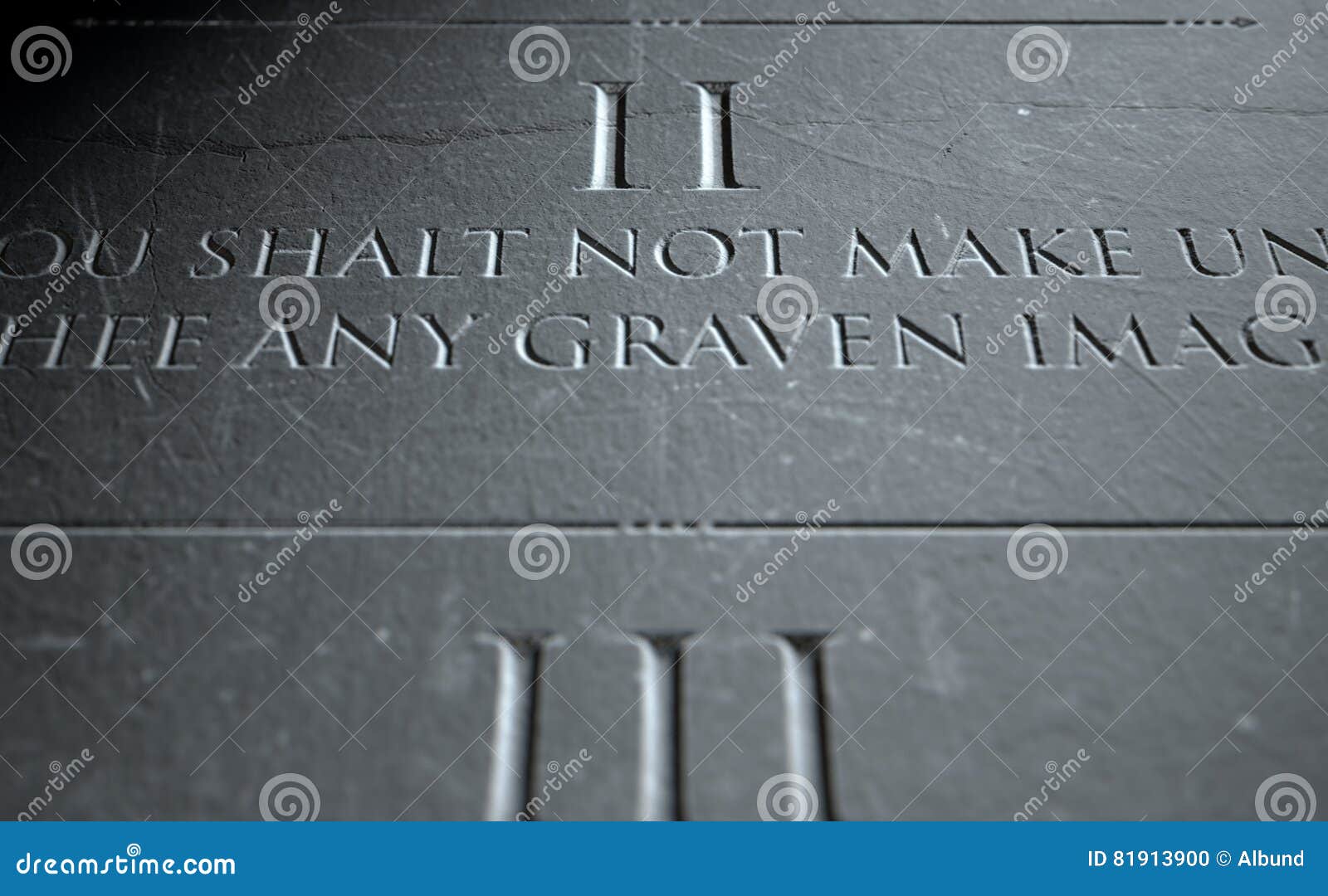 The Second Commandment stock illustration. Illustration of numerals ...