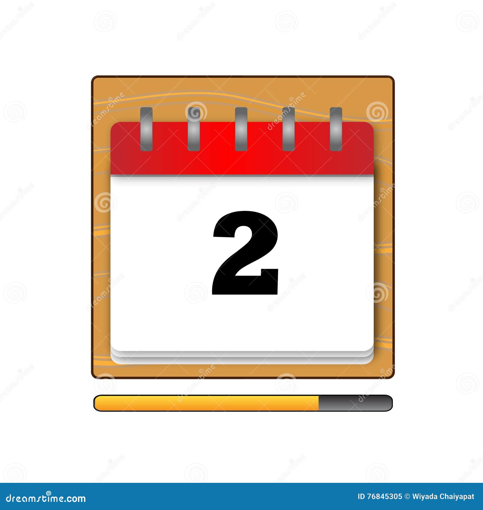 The Second Day in the Calendar Stock Illustration - Illustration of ...