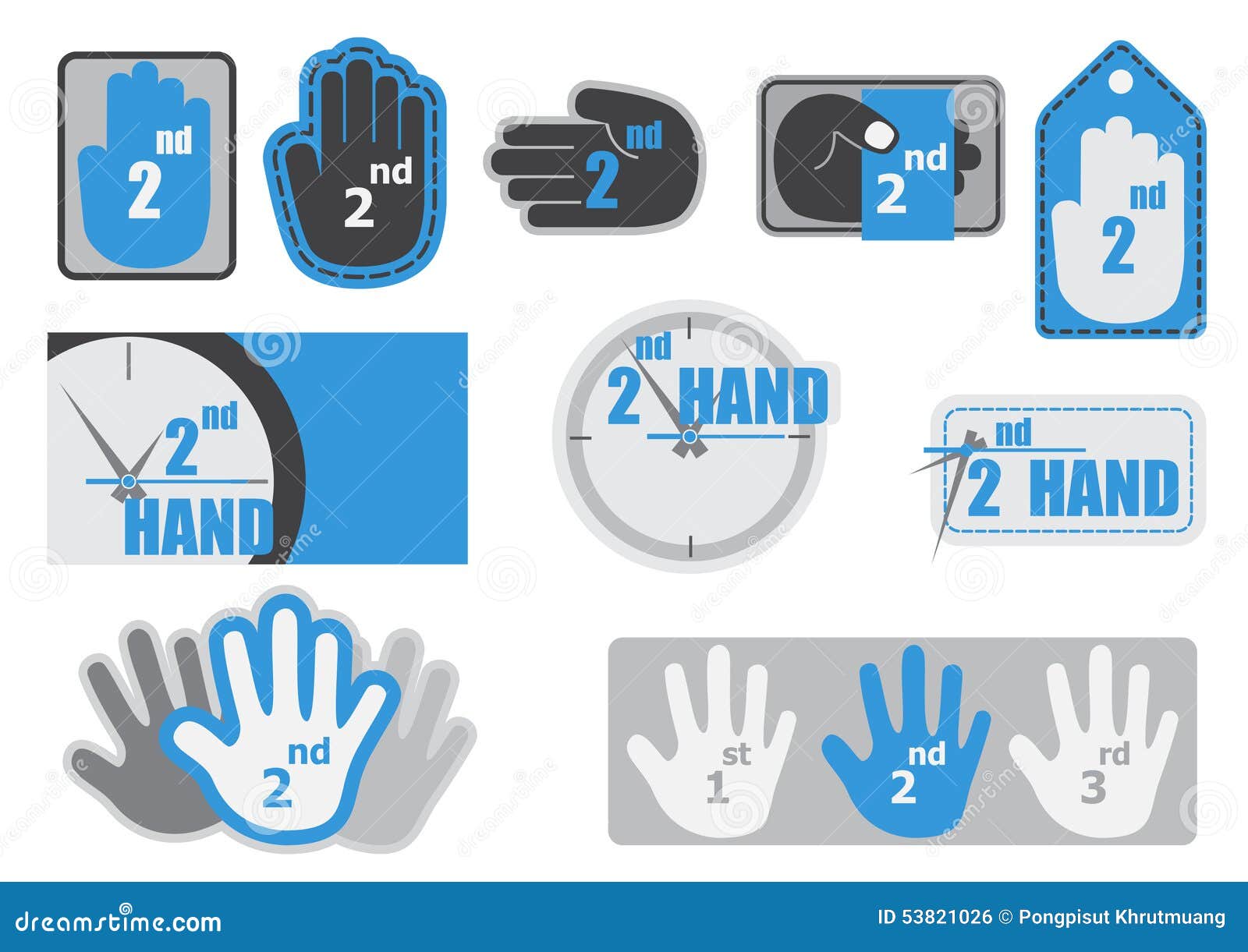 Second hand label tag stock vector. Illustration of vector - 53821026