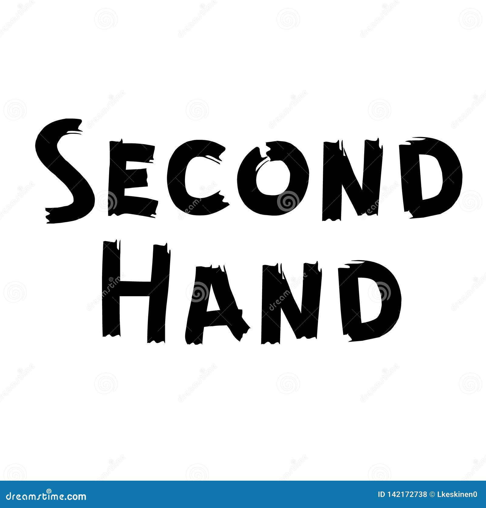 Second hand label on white stock vector. Illustration of hand - 142172738