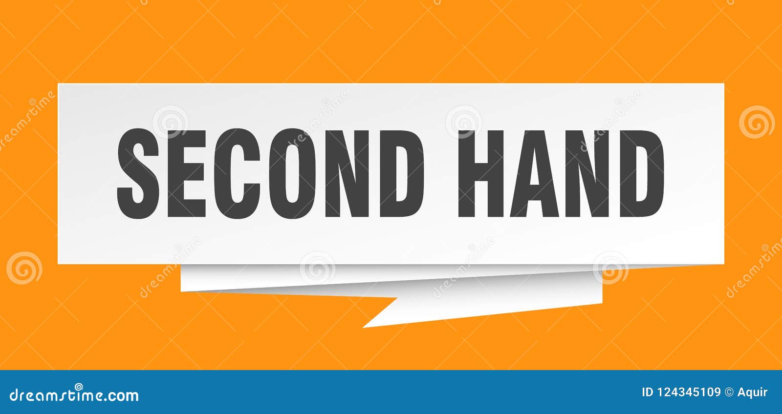 Second hand stock vector. Illustration of badge, design - 124345109