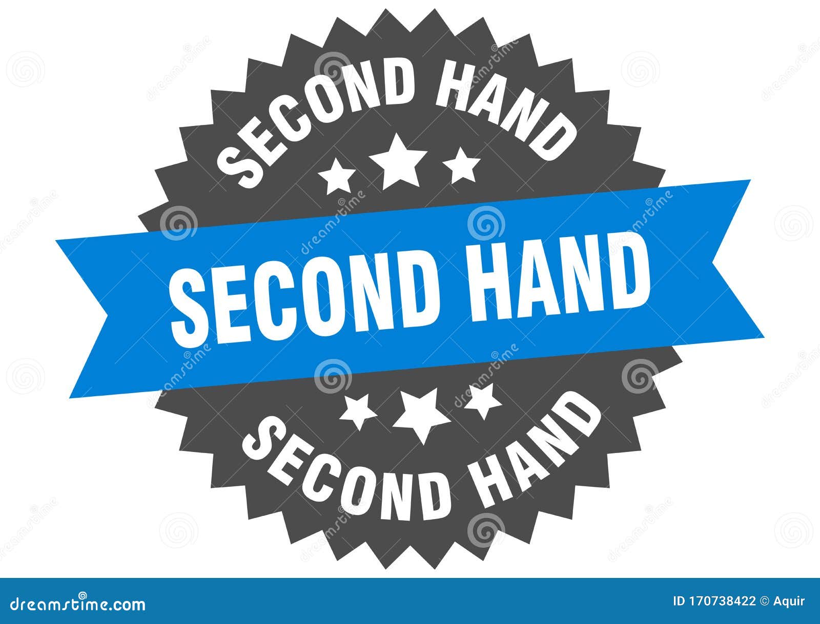 Second Hand Sign. Second Hand Circular Band Label. Second Hand Sticker ...