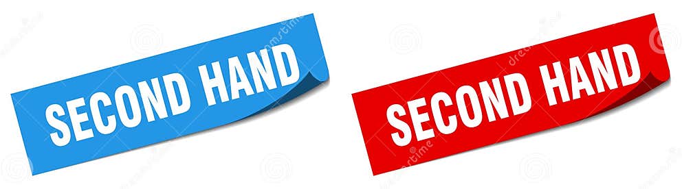 Second Hand Sticker. Second Hand Sign Set Stock Vector - Illustration ...